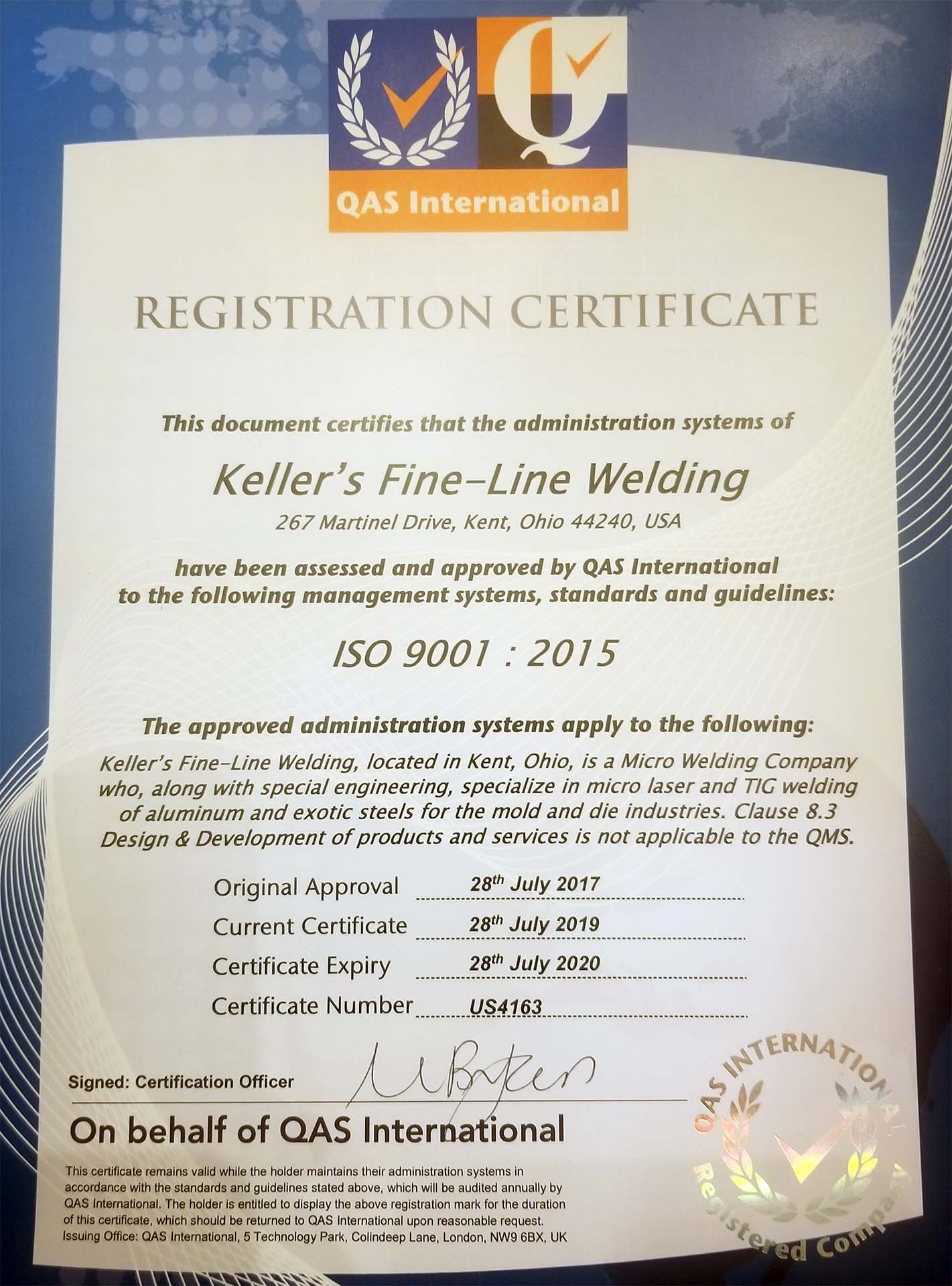 Keller's Fine Line Welding | TIG and YAG Laser Welding